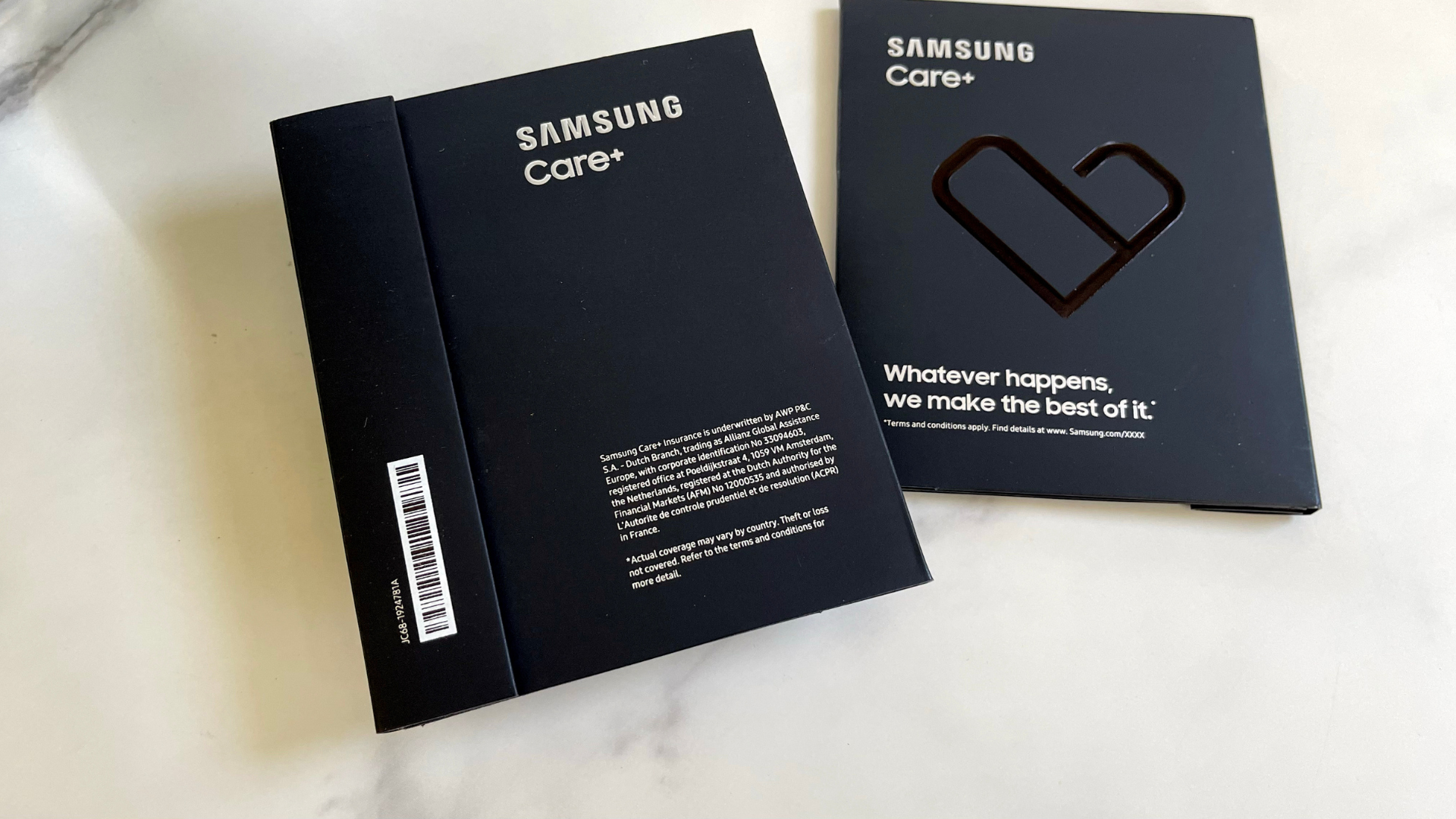 Hot Foil Stamped ‘Samsung Care+’ Packaging - PaperSpecs