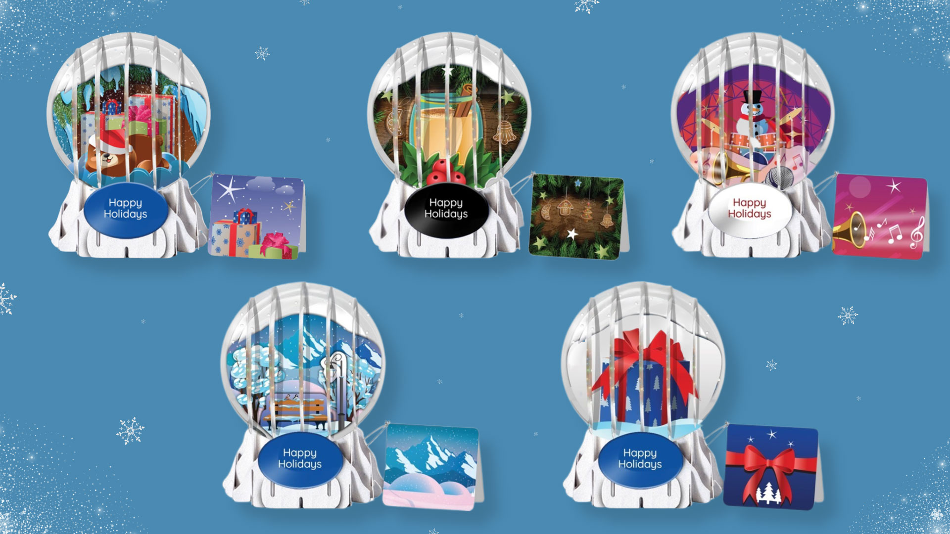 Fun + Festive 3D Holiday Globe Greeting Card